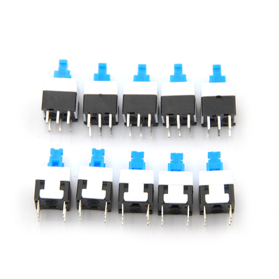 10pcsSquare 8x8x13mm 6 Pin Mini Push Button Self-locking Sw