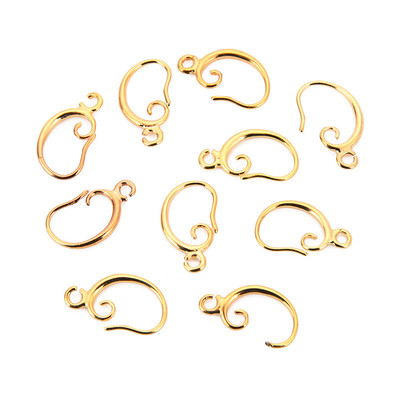 *Sauvoo 30pcs/lot Copper Ear Wire Earring Gold Silver Antiqu