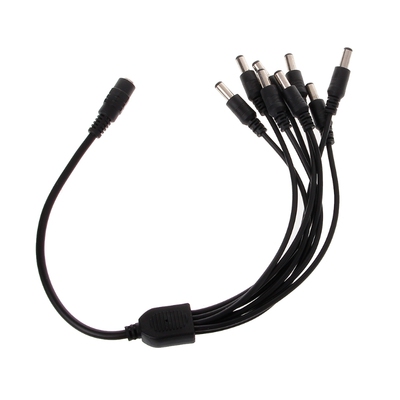 1 Female to 8 Male Plug 5.5x2.1mm Port 12V DC Power Adapter