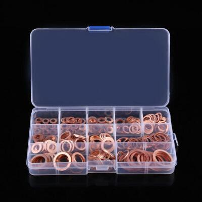 280pcs Copper Ring Gaskets Washer Plain Washers for Screws B