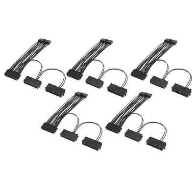 24Pin Dual PSU Power Supply Cable Extension Cable Synchroniz