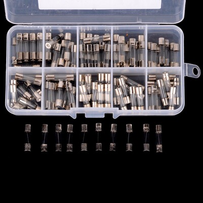 100pcs Glass Fuse 5x20mm Fast Blow Glass Tube Fuse Assortmen