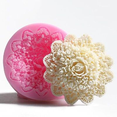 LINSBAYWU  3D Rose Handmade Soap Silicone Mold Fondant Cake