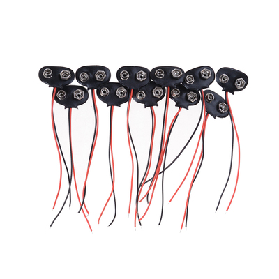 10pcs T Type 9V Snap Connector clip Lead Wires holder 10cm
