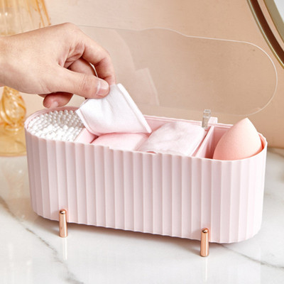 Cotton Swab Organizer Holder Cotton Pad Storage Box Transpar