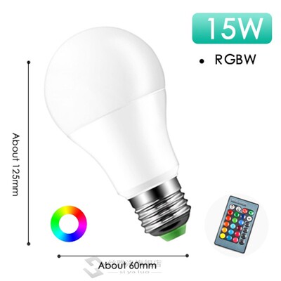 LED RGB Bulb E27 Light RGB RGBW RGBWW Dimmable IR Remote 5W
