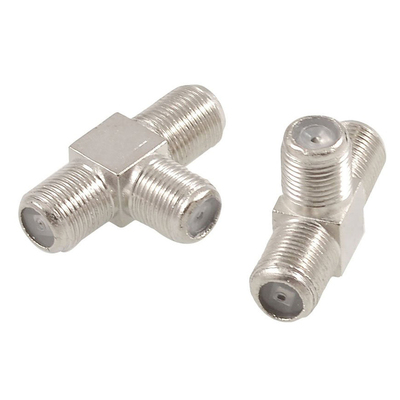 5 Pcs F Type Female 3 Ways Joiner Adapters for Antenna Cable