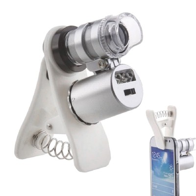 Brand 60x Mini Pocket Microscope Loupe Jeweler Magnifier Wit