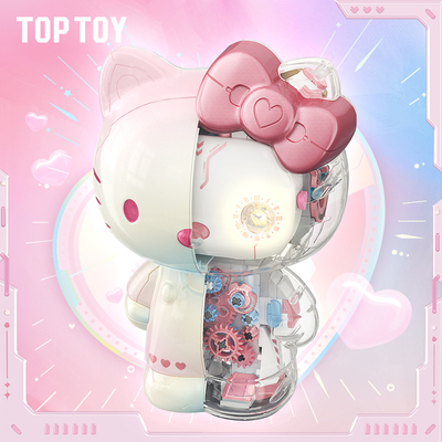 TOPTOYhellokitty幻彩琉璃大体凯蒂猫积木拼装摆件送女孩生日礼物