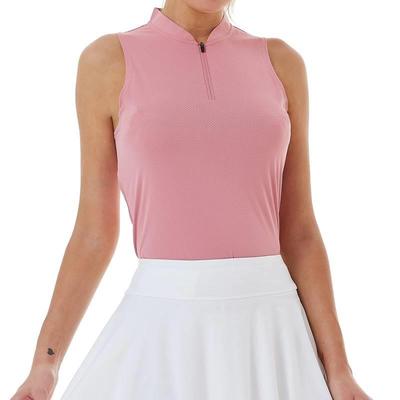 Sleeveless golf half placket stand up collar sun protection