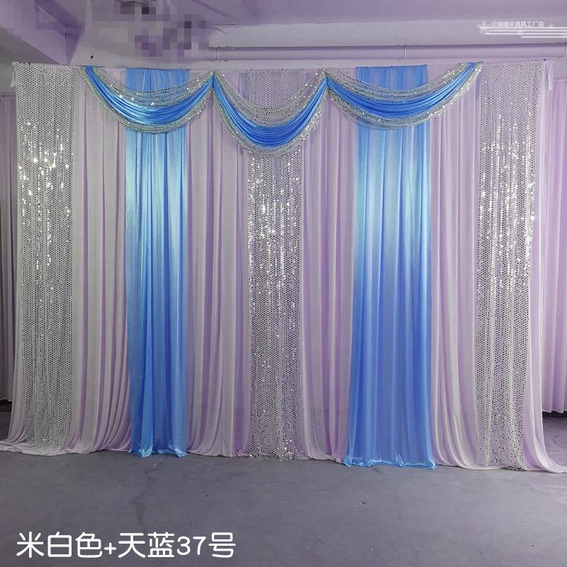 欧式婚礼背景纱幔道具幕布造型装饰出口演出布艺景墙帷幔帘