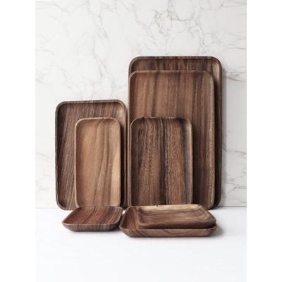 25cm square wooden tray set bread tray