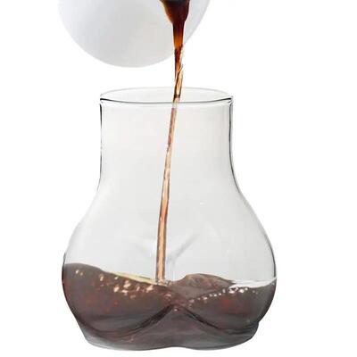 450ml Butt Drinking Cups Transparent Borosilicate Glass Coff
