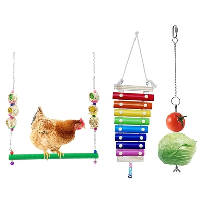 3PCS Chicken Toy Swing Xylophone Toy Veggies Fruit Holder,Bi