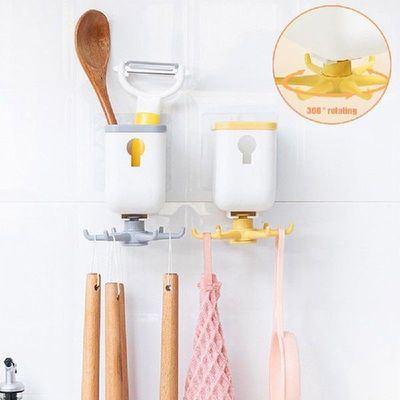 Rak Penyimpanan Kait Putar Baru Kreatif Rak Penyimpanan