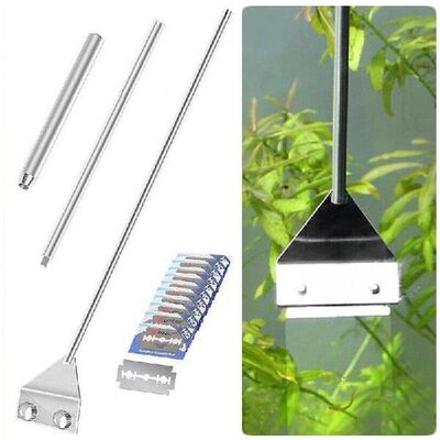 Stainless Steel Aquarium Algae Razor Scraper Blade Long
