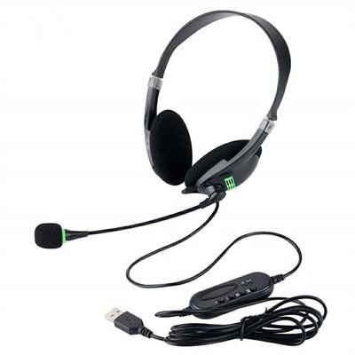 USB Headset With Microphone Noise Cancelling Computer PC Hea