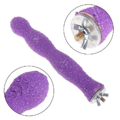 K1MF Pegangan Berdiri Pegar Burung Nuri Mainan Kayu Asah