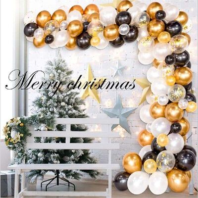 Black Gold Balloon Arch Garland Kit 120Pcs Balloons for