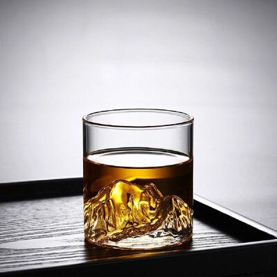 Whisky Cup Mountain Shallow Shape Transparent Glass Cup