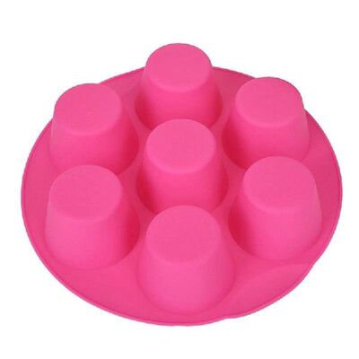 Round 7 Cavities Silicone Mold Muffin Cupcake Baking Tray