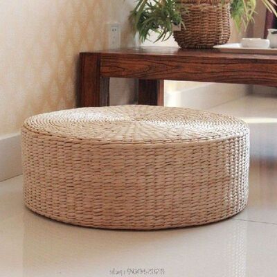Tenun Tangan Bulat Duduk Bantal Jepang Tatami Lantai