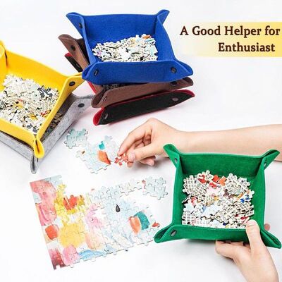 Puzzle Storage Box Jigsaw Piece Sorter Folding Button Style