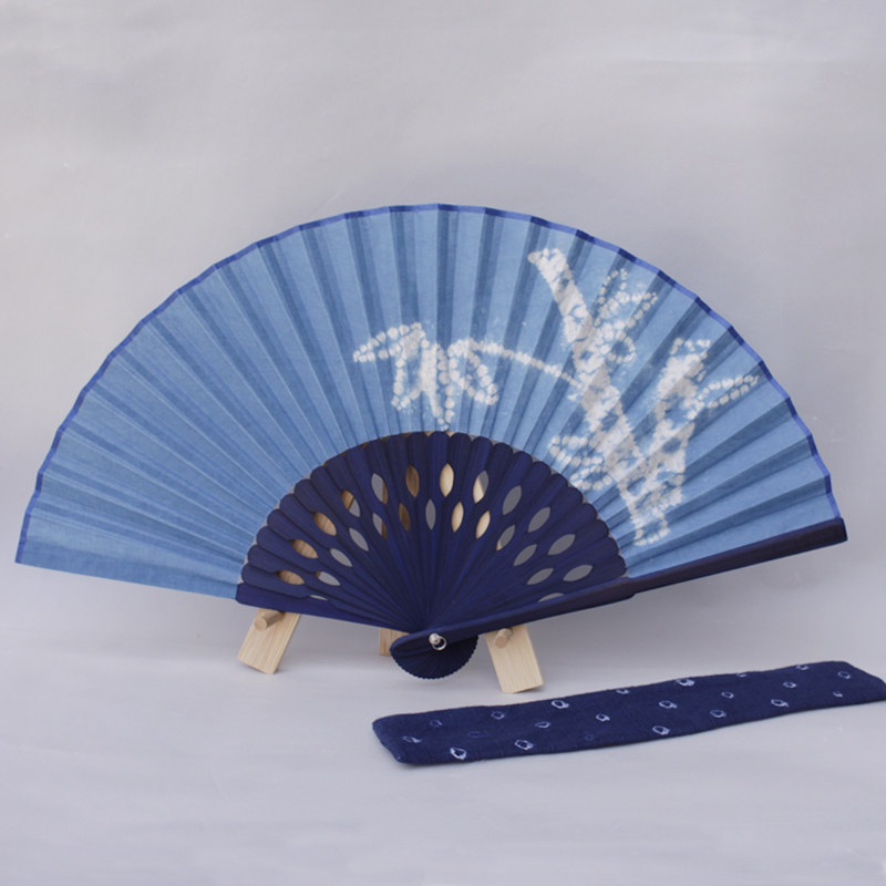 Japanese Folding Fan Cloth Cover Gift Fan Bamboo Fan Frame_虎窝淘