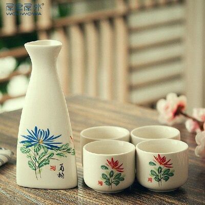 Japanese style blue and white porcelain wine cup liquor