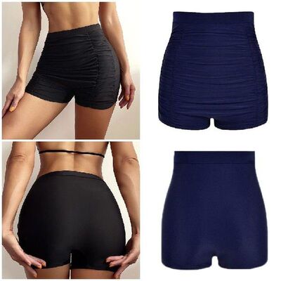 Fashion Woman Folds Vacation High Waist Swimming Pants