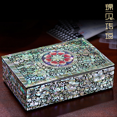 Mother-of-Pearl Lacquer Jewelry Box Wooden European Style