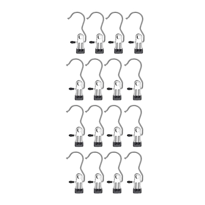 16PCS Stainless Steel Laundry Hooks Clothes Clips For Home