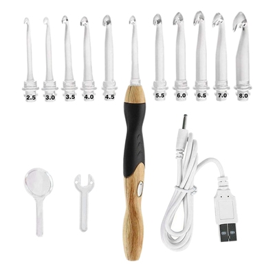 11 Sizes Lighted Crochet Hooks Set - Light Up Crochet Hooks,