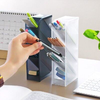 Oblique Insertion Type Frosted Pen Holder Desktop Shelf Cosm