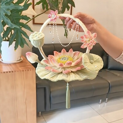 中秋儿童DIY扭扭棒荷花灯