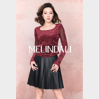 MELINDA LI【浓情可可】雅丹风日本进口泷定大阪植绒方领修身上衣