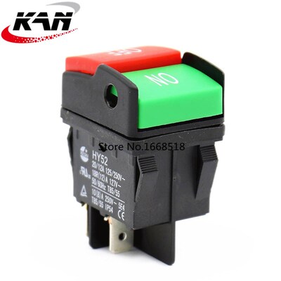 KEDU HY52 250V 12A 4Pins Electric Pushbutton Switch Waterpr
