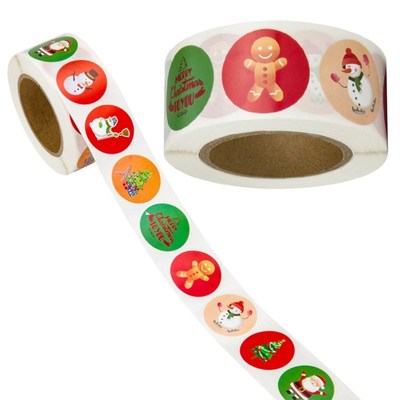 Christmas Ornaments Sticker Roll 500PCS Per Roll Very Suitab