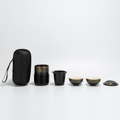 Chinese Portable Tea Pot and Cup Travel Tea Set Ceramic 1 Po