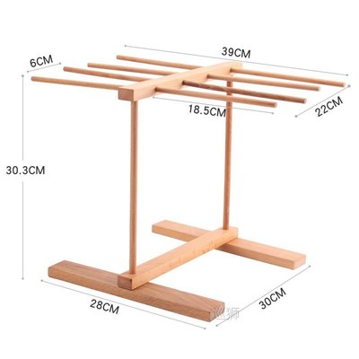 8 Row Wooden Handmade Spaghetti Pasta Drying Rack Vermicelli