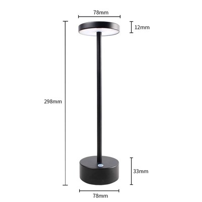 LED Aluminum Alloy Waterproof Rechargeable Desk Lamp Touch D