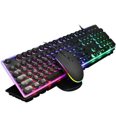 V300 Russian Gaming Keyboard 1600 Dpi Silent Mouse Set RGB M