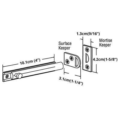 Brass Door Latch Lock Schuifslot Security Sliding Lock Flush