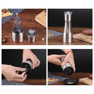 896A Stainless Steel Salt Pepper Grinders Refillable Set