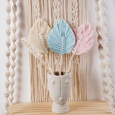 Feather Macrame Leaf Tassels, Boho Chic Tassel Handmade