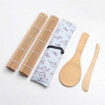 15pcs Bamboo Sushi Making Kit Includes 2 Sushi Rolling Mats