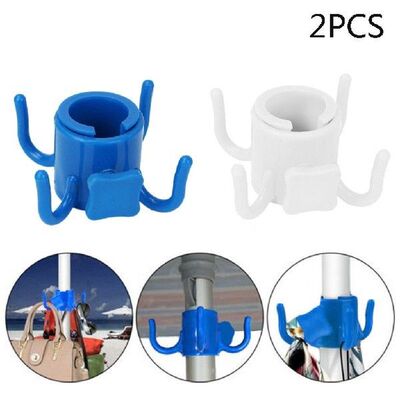 2pcs Adjustable Beach Umbrella Hanging Hook 4 Prongs For