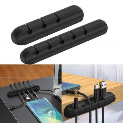 Durable Silicone Self-Sticking Desktop Data Cable Winder Cor