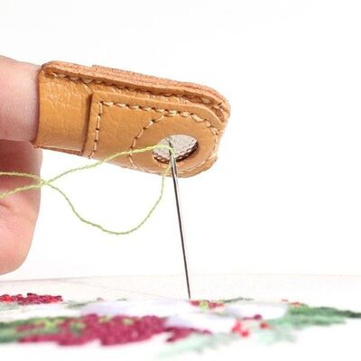 Leather Coin Thimble Soft Artificial Sheepskin Needlework