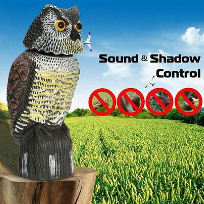 Flying Bird Scarer Rotating Head Owl Prowler Hanging Eagle